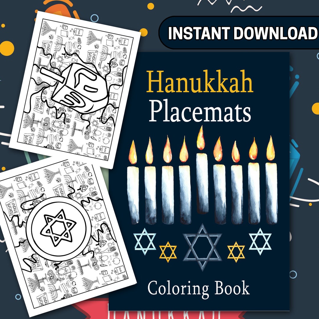 BEST VALUE 30 Hanukkah Placemats Coloring Pages - Instant Download ...