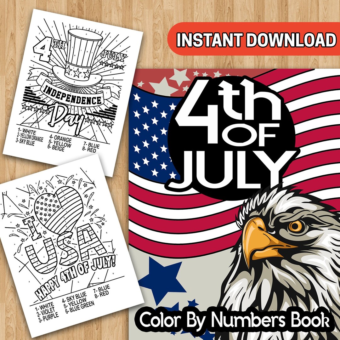 BEST VALUE 4th of July Color by Numbers Book - Instant Download ...