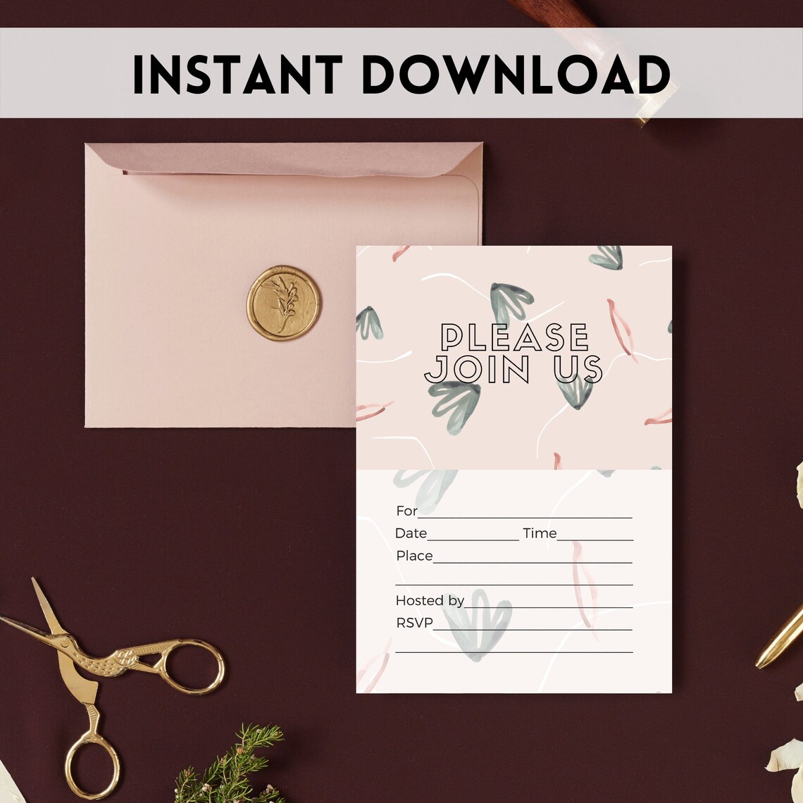 Printable Fill in Invitation, Please Join Us Invitation, Fill in Cards ...