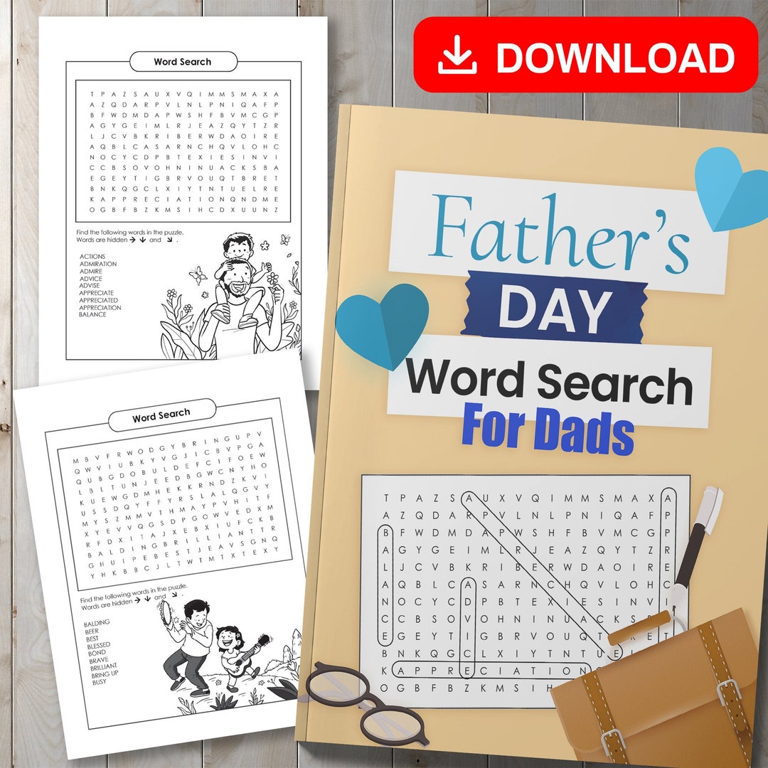 BEST VALUE Happy Father’s Day Word Search - Instant Download ...