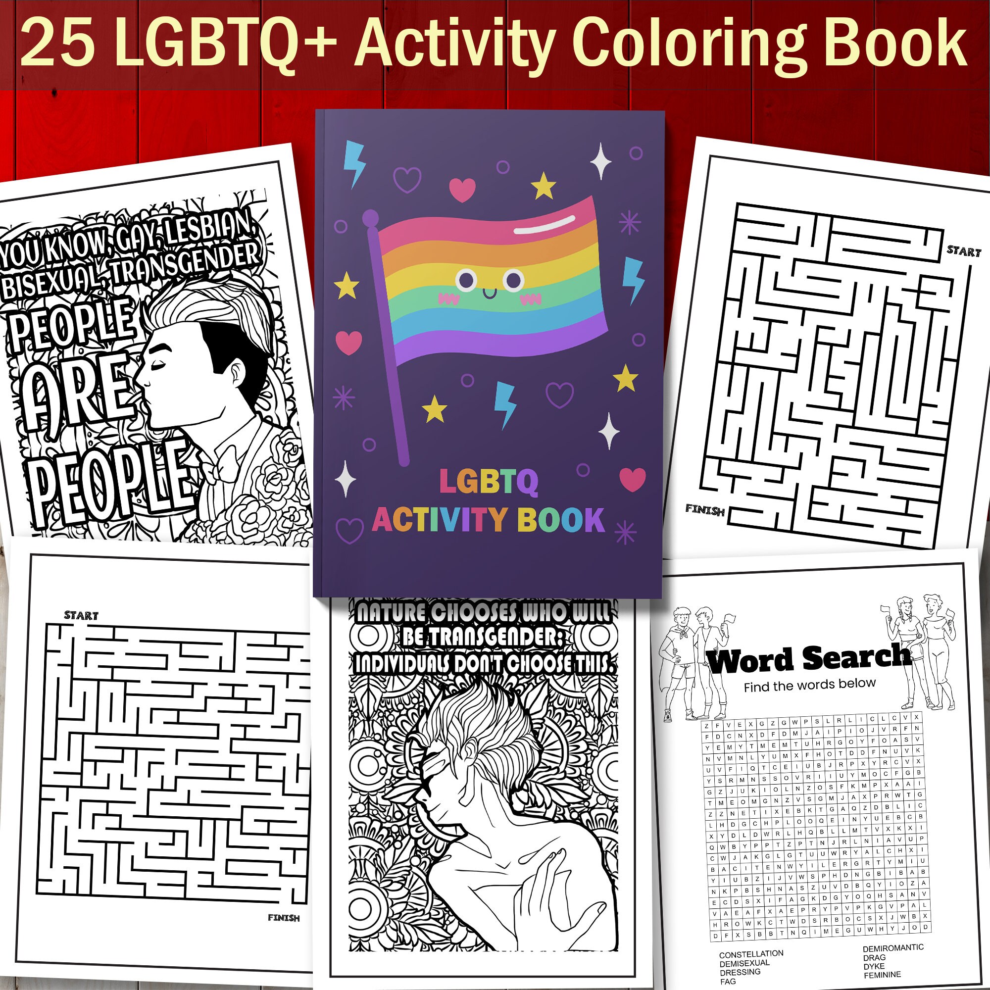 Best Value LGBTQ Activity Book Instant Download LGBTQ Inspirational ...