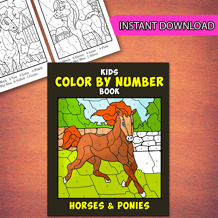 BEST VALUE 30 Horses Color by Number Coloring Pages - Instant Download ...