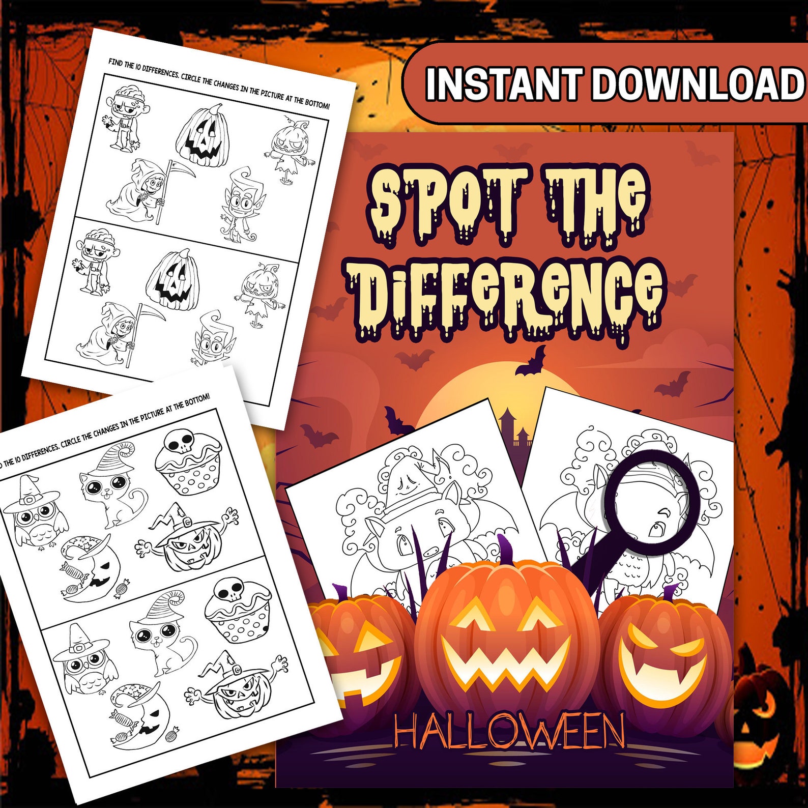 BEST VALUE 25 Spot the Difference Puzzles Instant Download Halloween ...