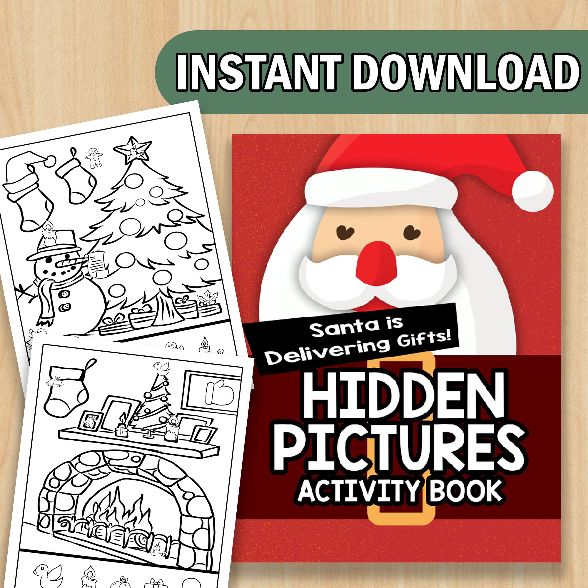 BEST VALUE 30 Hidden Pictures Activity Book Santa is Delivering Gifts A ...