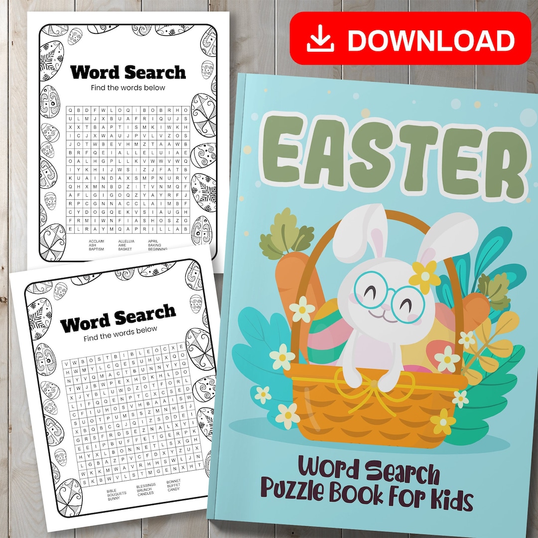 BEST VALUE! Easter Word Search Puzzle Book for Kids - Instant Download ...