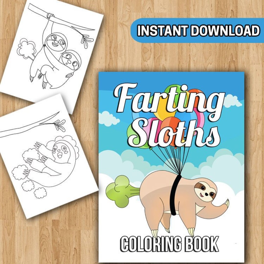 BEST VALUE 30 Farting Sloth Coloring Pages: Super Cute Kawaii Coloring ...