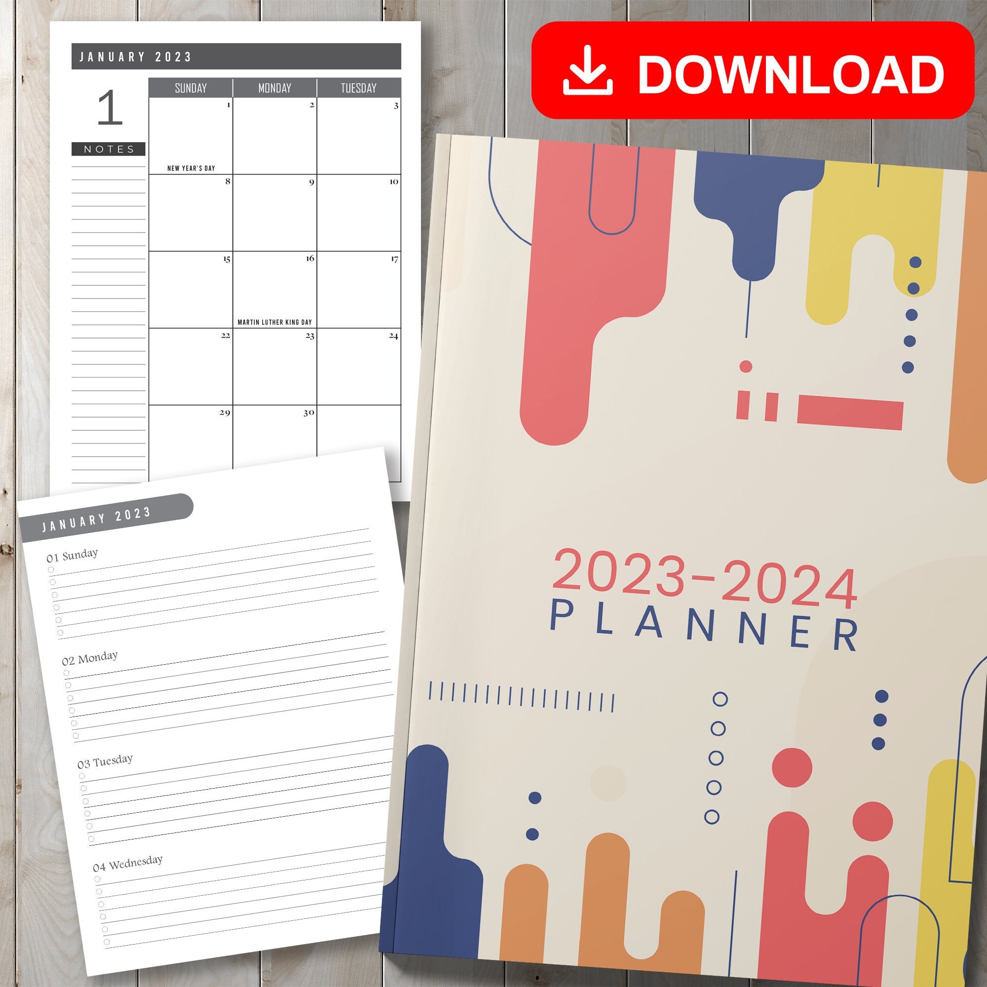 BEST VALUE 2023-2024 Planner Instant Download January 2023 December ...