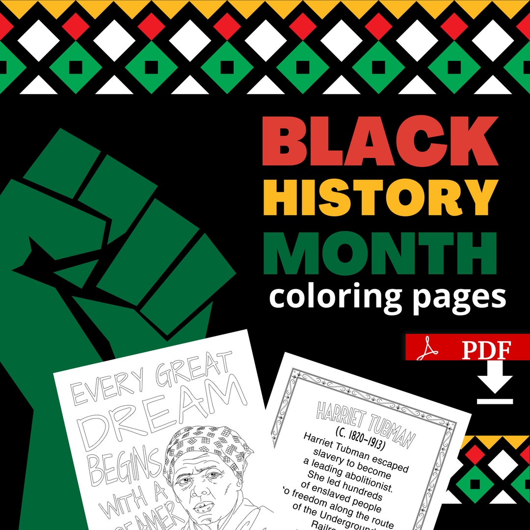 BEST VALUE! Black History Month Coloring Pages - Digital Download ...