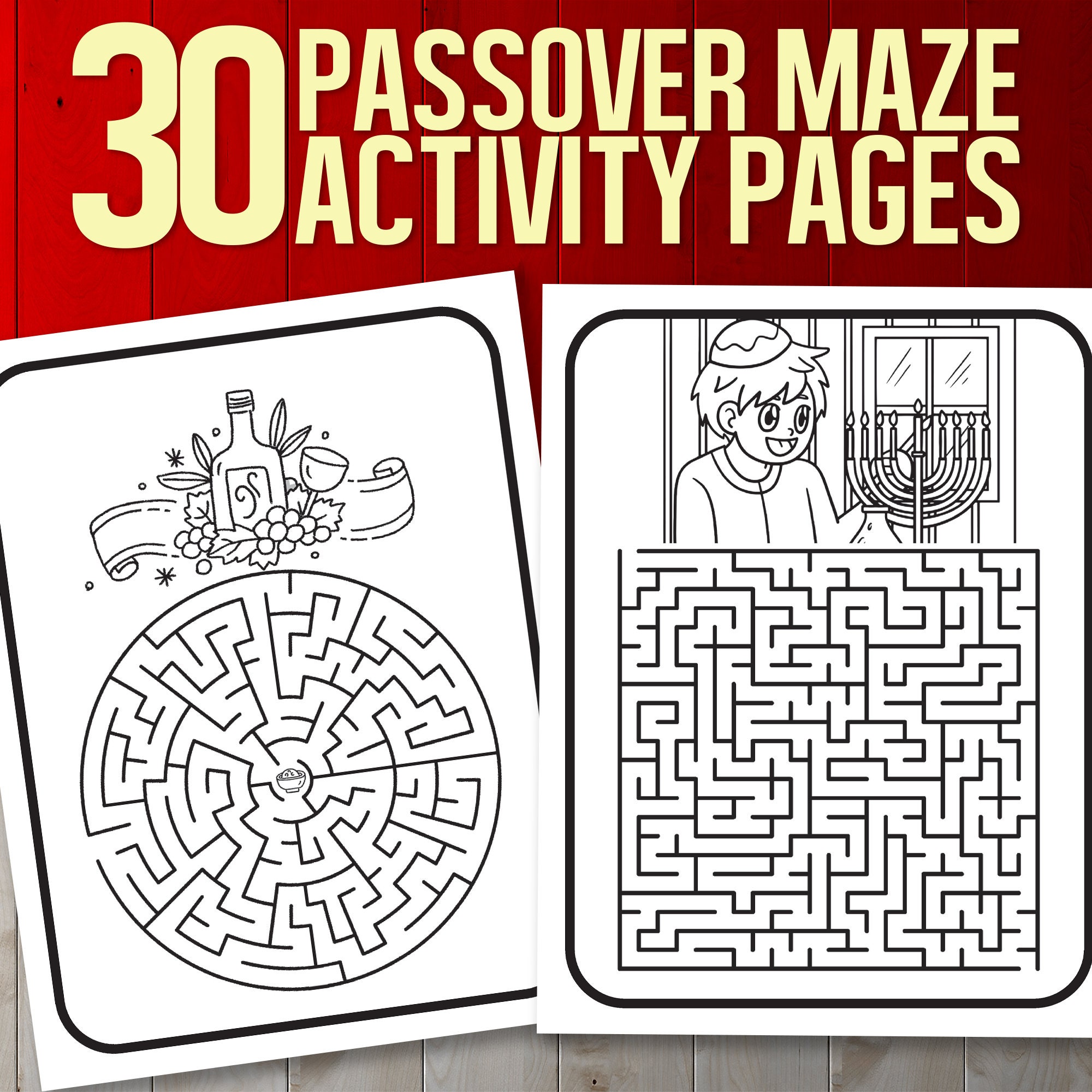 BEST VALUE Passover Mazes for Kids Instant Download Puzzle Pages ...