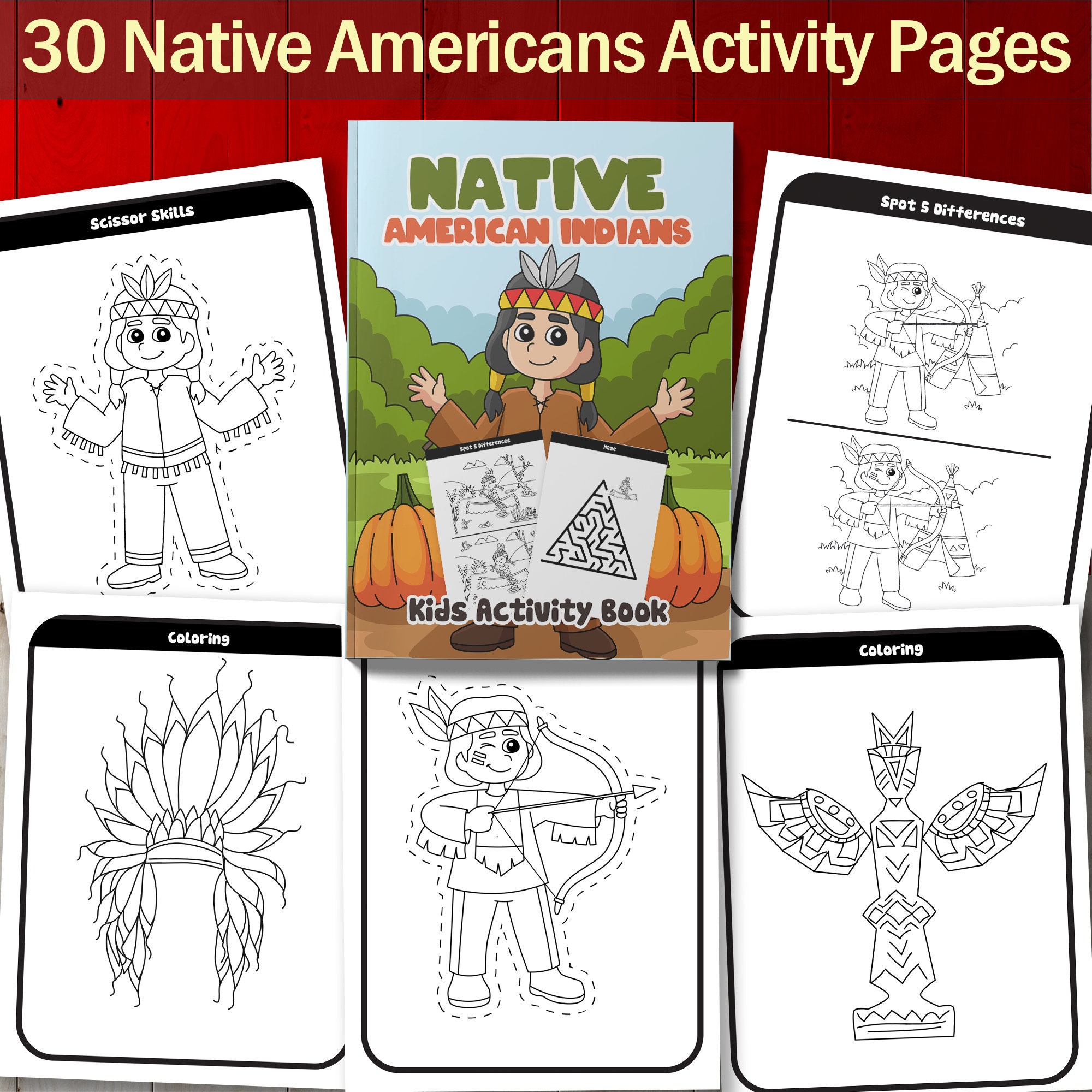 BEST VALUE Native American Indians Kids Activity Book - Instant ...