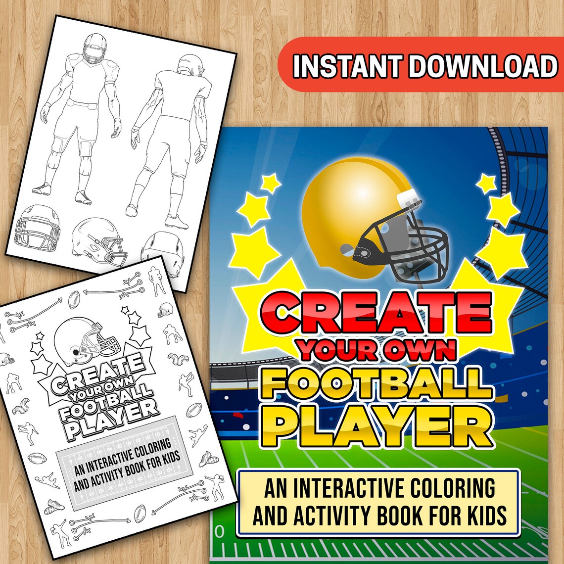 BEST VALUE 60 Create Your Own Football Player Coloring Pages - Etsy