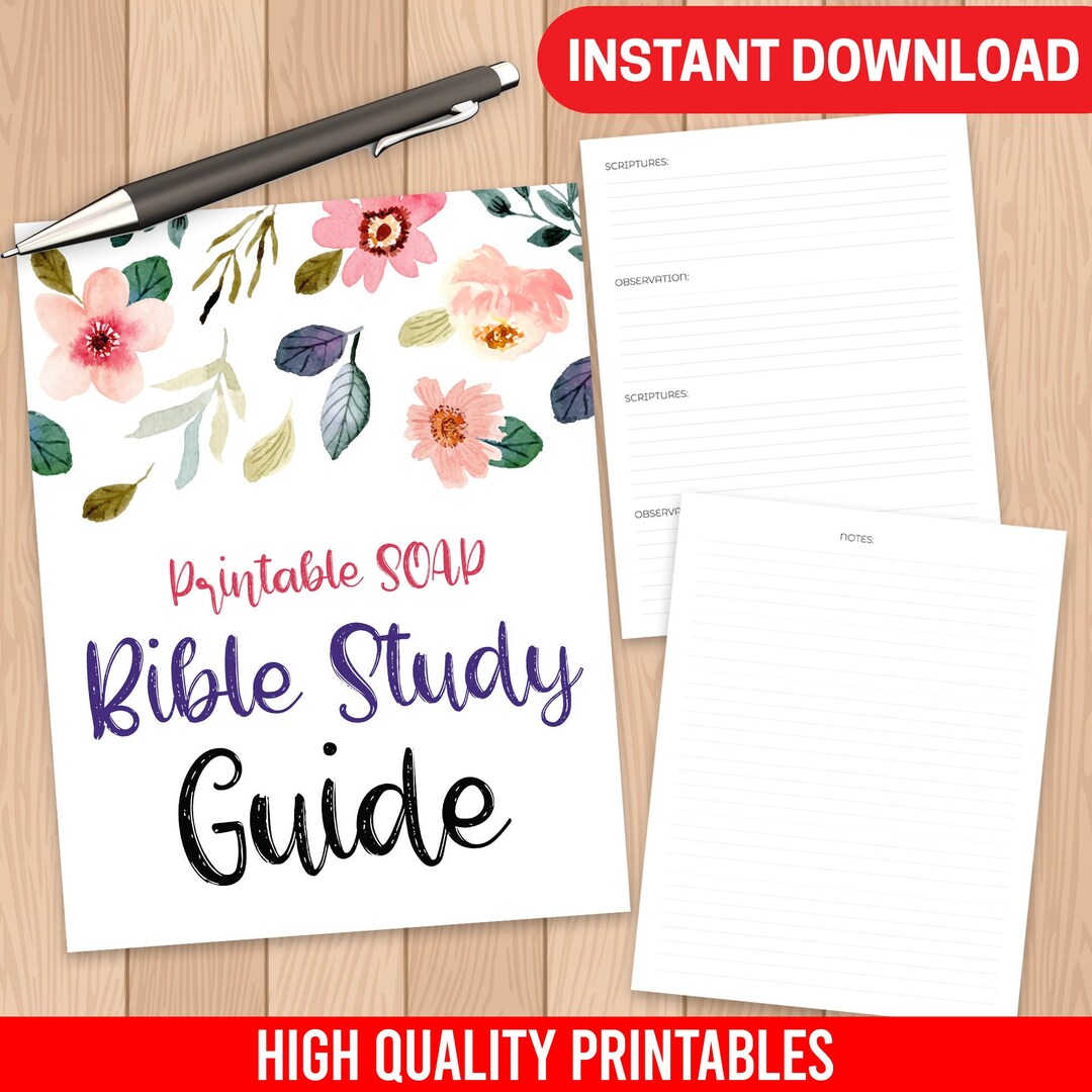 Instant Download Printable SOAP Bible Study Guide, Daily Devotion ...