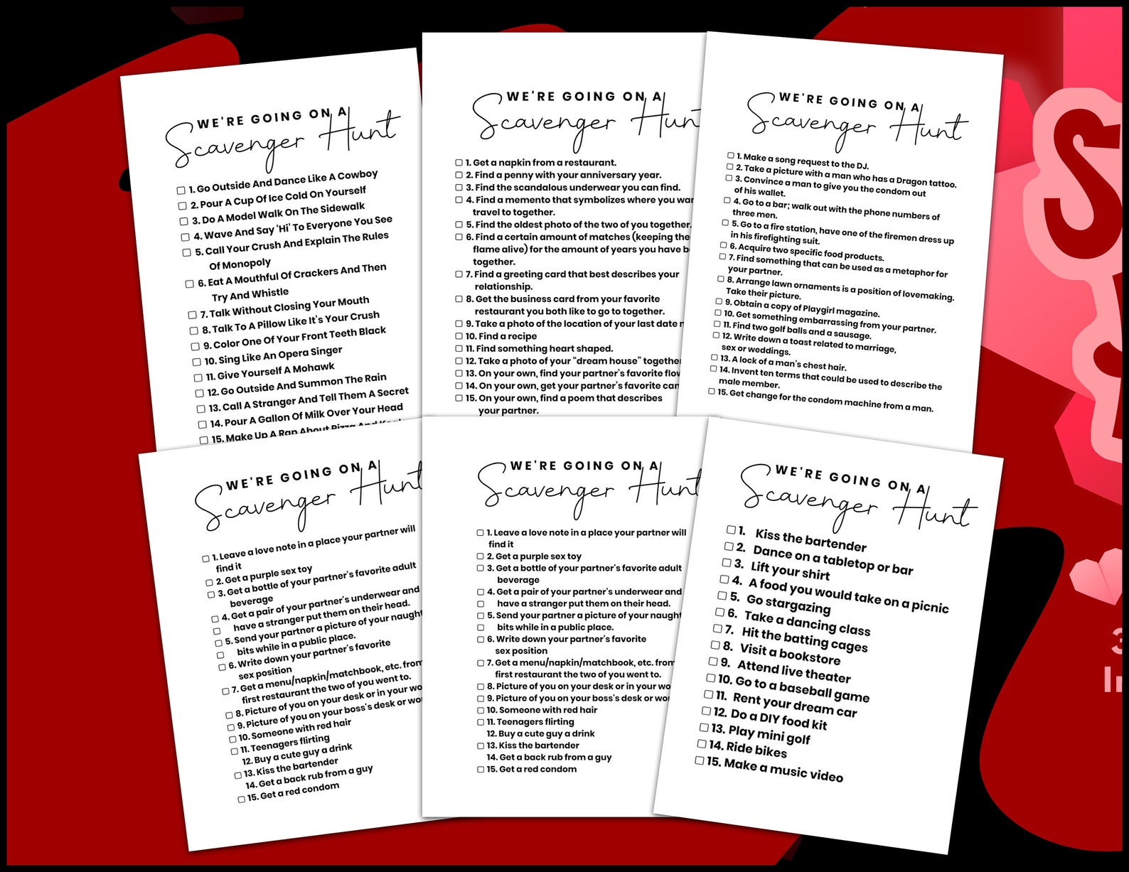 Best Value 30 Printable Adult Scavenger Hunts For Couples Date Night