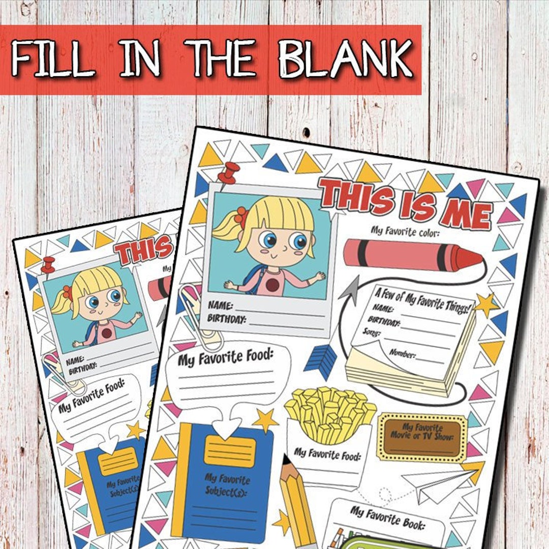 This is Me Printable Worksheet Personal Poster Sets for First Grade ...