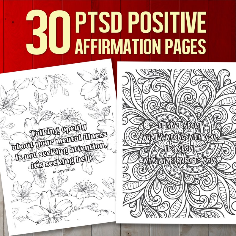 BEST VALUE! PTSD Awareness Coloring Book - Instant Download Positive ...