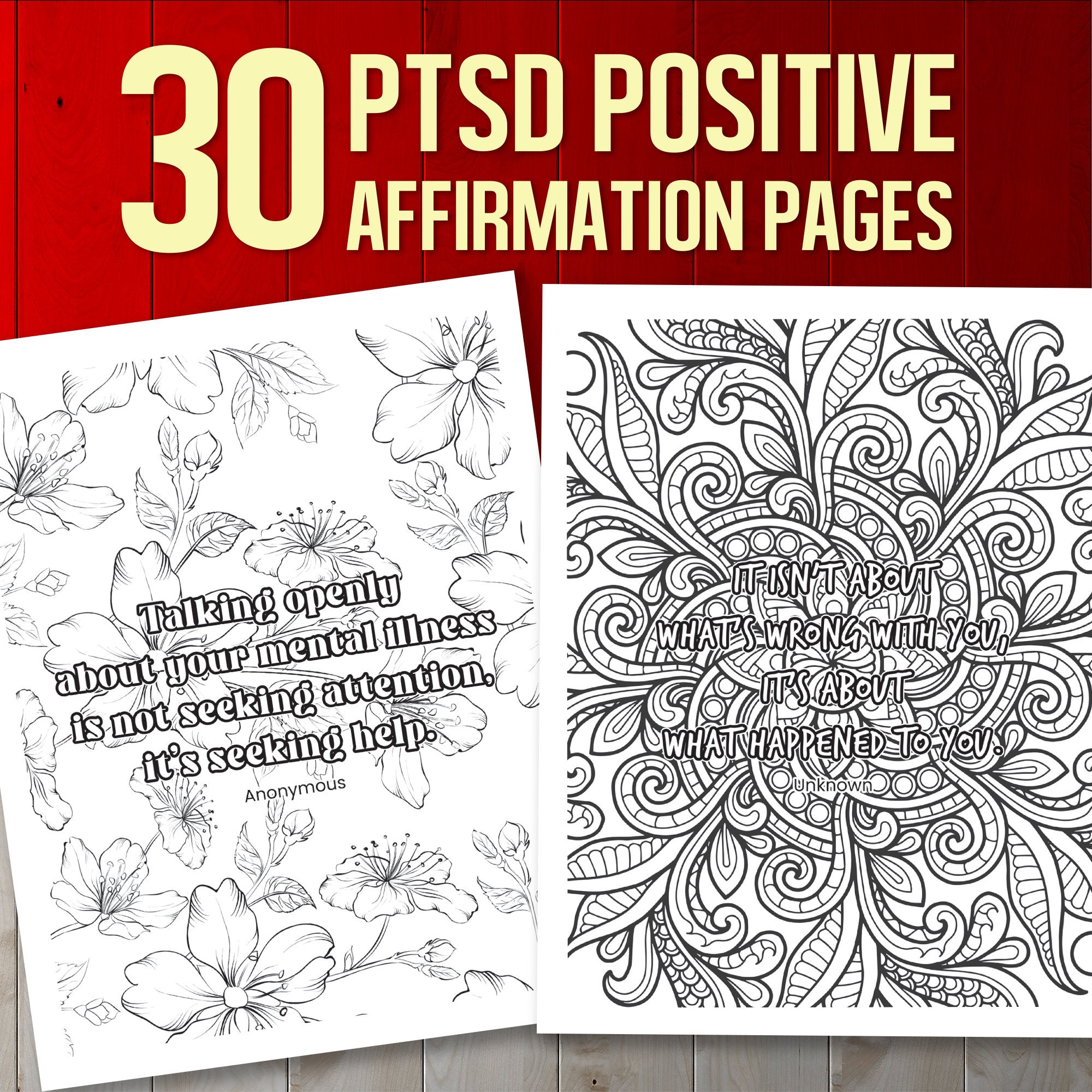 BEST VALUE! PTSD Awareness Coloring Book - Instant Download Positive ...