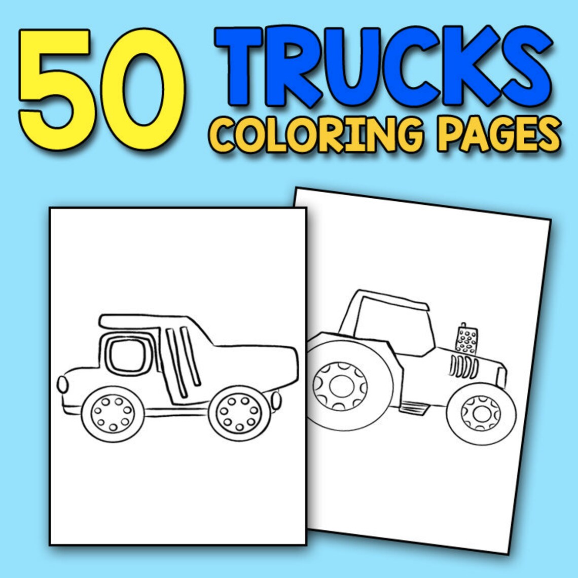 Coloring Book for 2 Years Old Trucks Fun Truck Coloring Book for ...