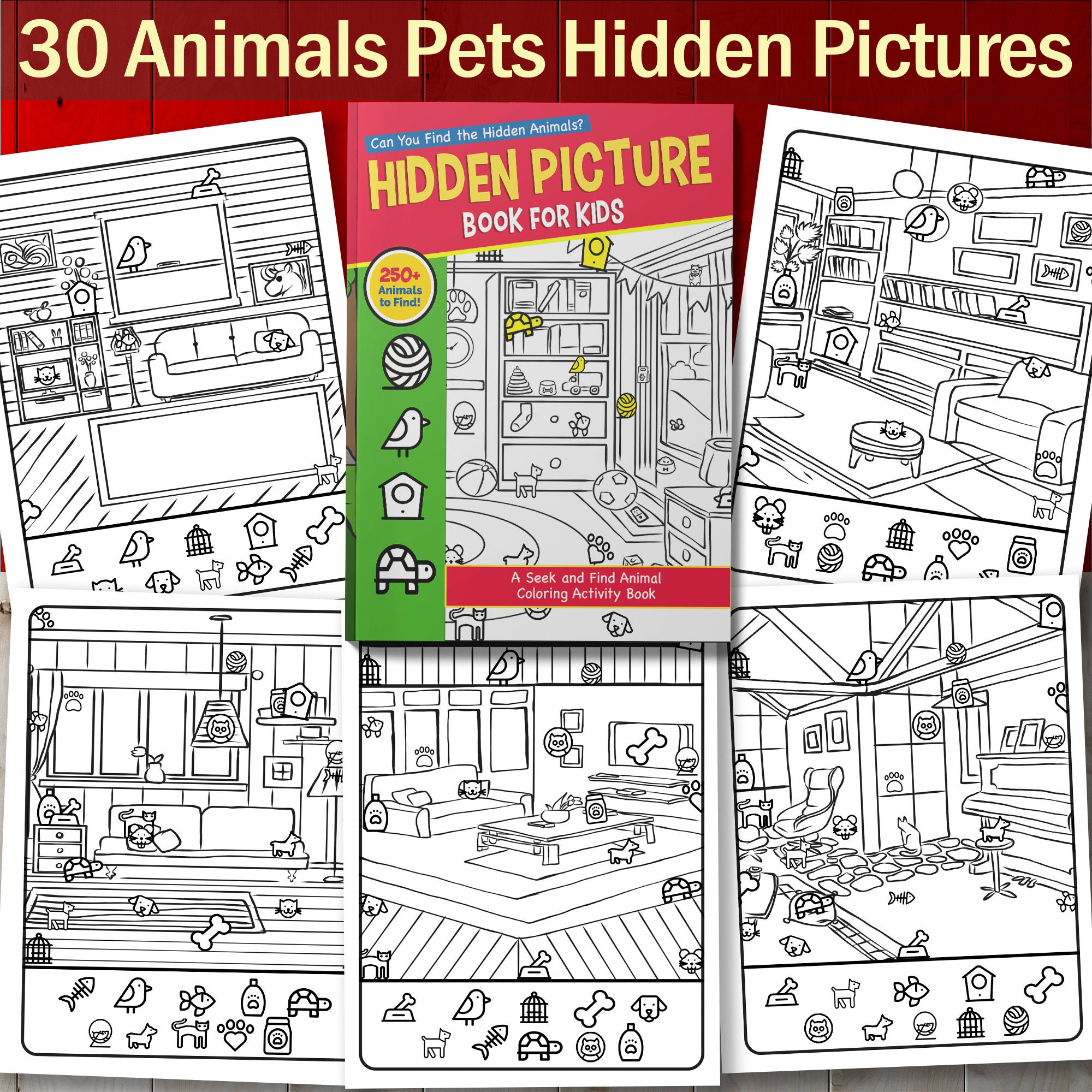 BEST VALUE 30 Hidden Animals Coloring Pages - Instant Download Seek ...