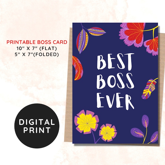 BEST VALUE Printable Boss Card Instant Download Birthday - Etsy