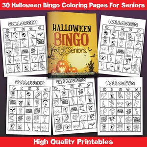 BEST VALUE! Halloween Bingo Coloring Book - Instant Download Halloween ...