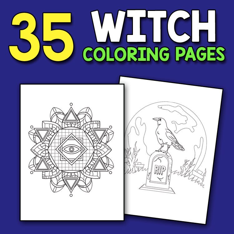 Book of Witch Life and Magic Coloring Book: A Dark Fantasy - Etsy