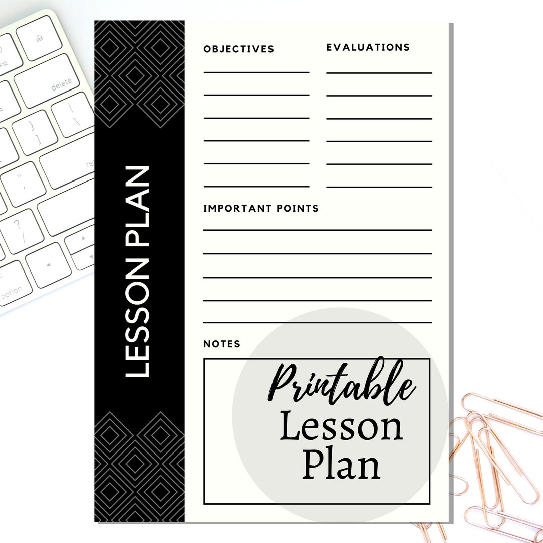 BEST VALUE Printable Lesson Plan - Instant Download Teacher Planner ...