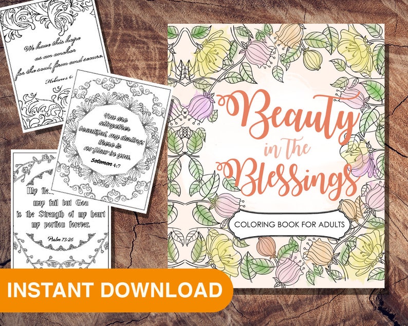 50 Beauty in the Blessings Coloring Pages - Instant Download Printable ...