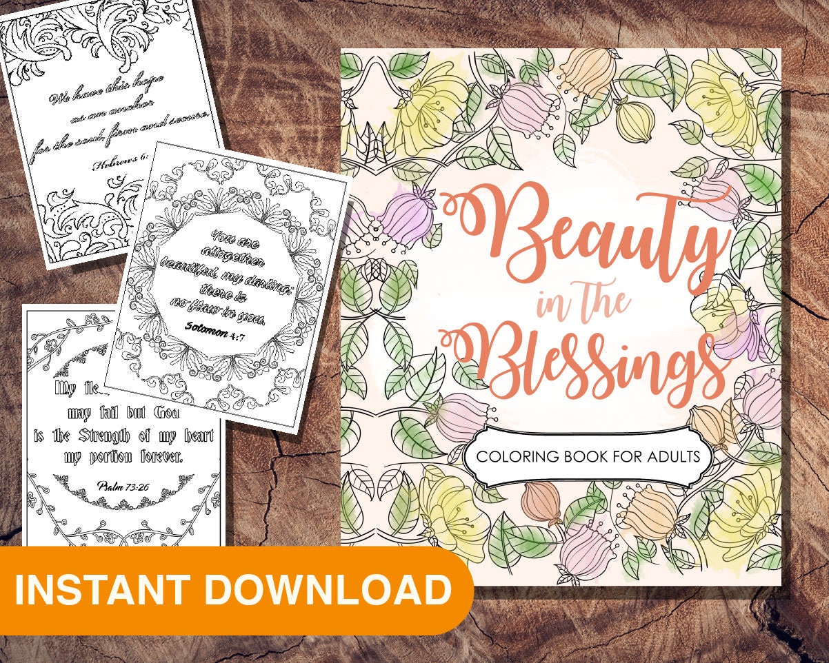 50 Beauty in the Blessings Coloring Pages Instant Download Printable ...