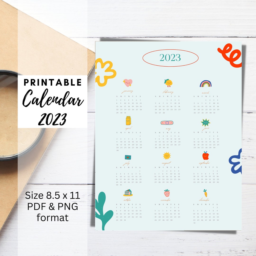 BEST VALUE Printable Calendar 2023 - Instant Download Desk Calendar ...