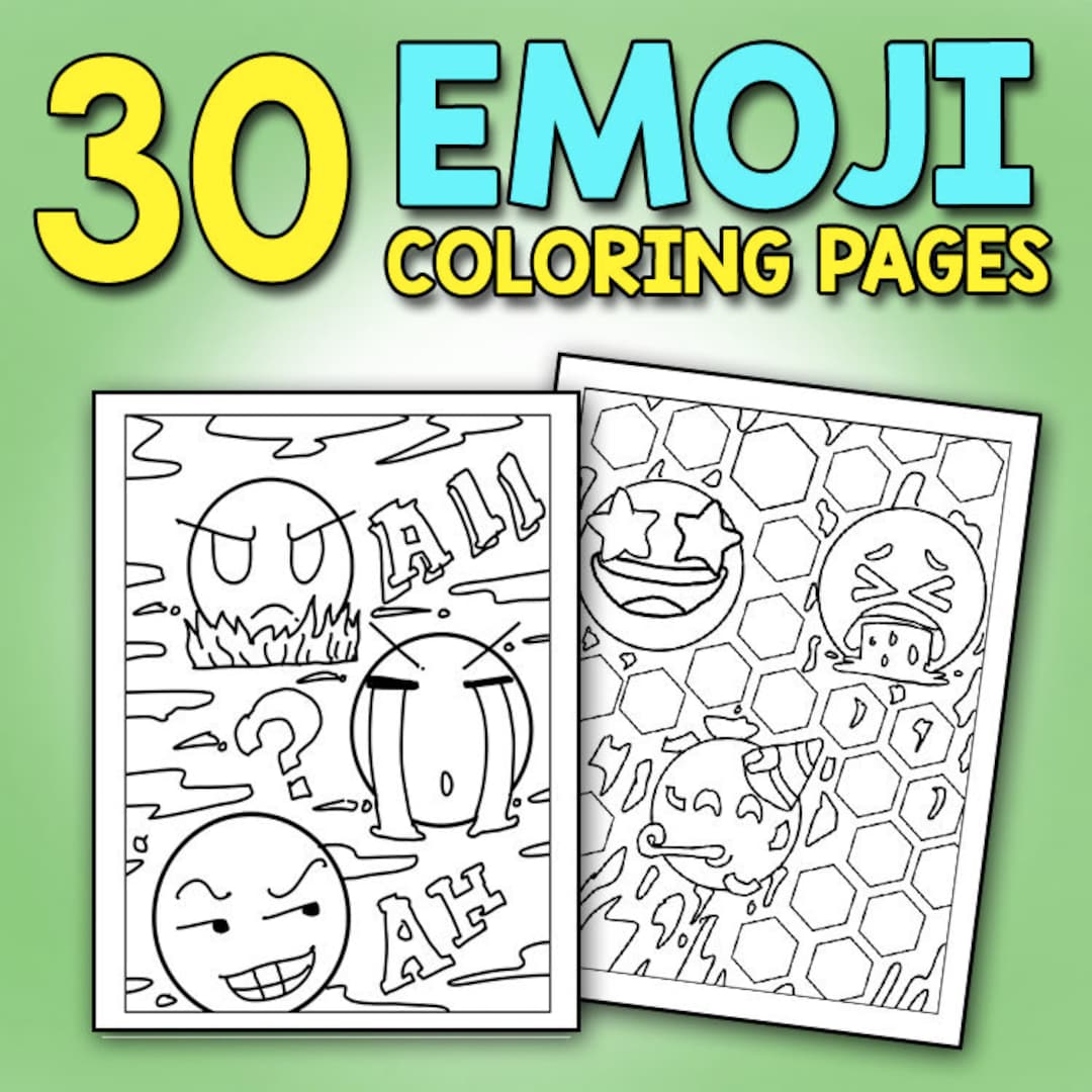 Emoji Coloring Book for Kids: Funny Faces With Super Cute Animals Like ...