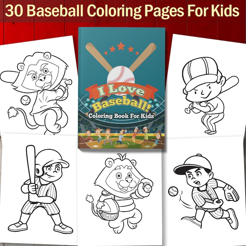 BEST VALUE! I Love Baseball! Coloring Book for Kids - Instant Download ...