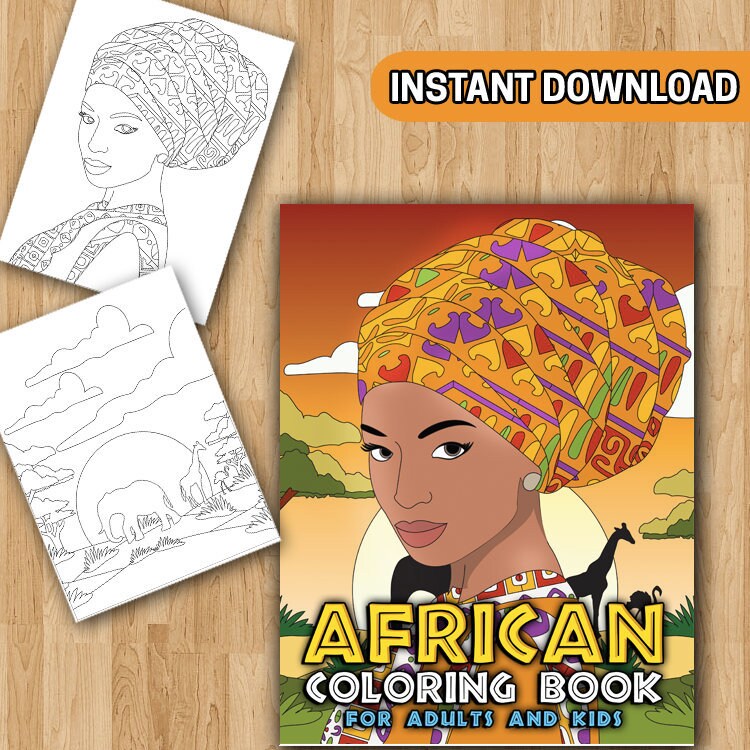 African Coloring Book for Adults and Kids Traditional African American ...