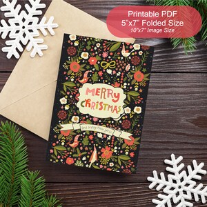 BEST VALUE Printable Christmas Card - Instant Download Merry Christmas ...