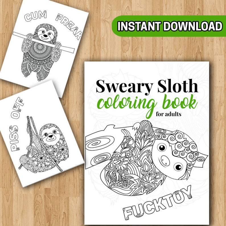 BEST VALUE 40 Sloth Coloring Pages Swear Word Coloring Book for Adults ...