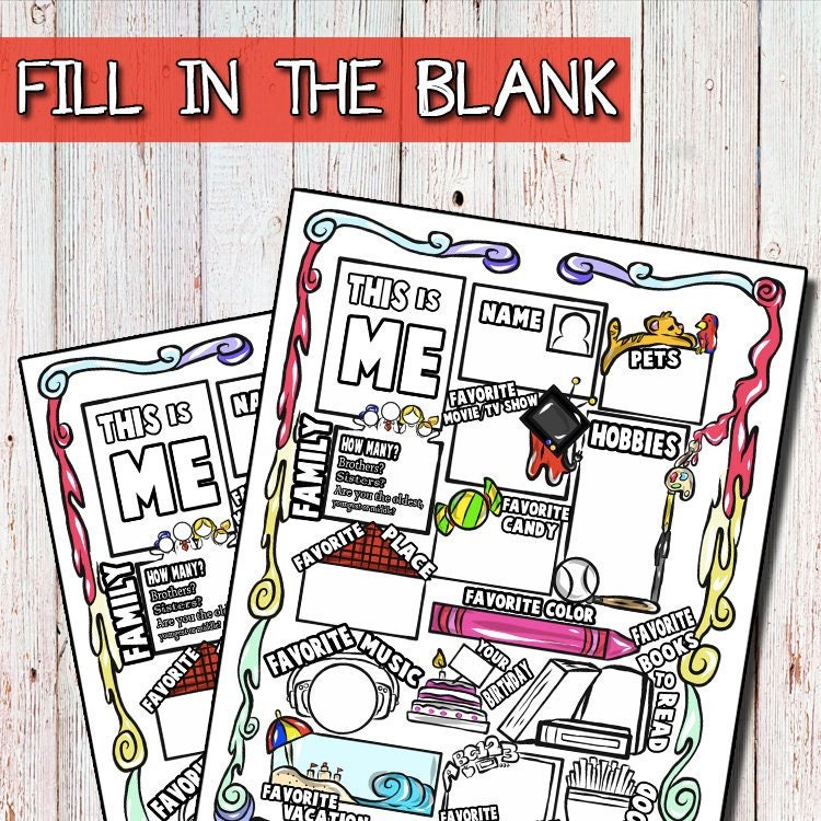This is Me Printable Worksheet for Second Grade Personal Poster Sets ...