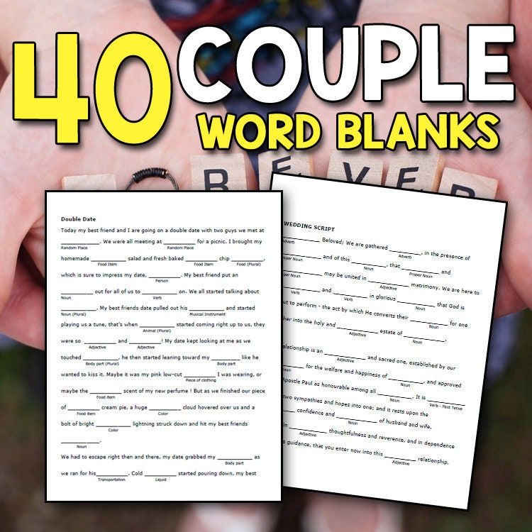 BEST VALUE 40 Couple Word Blanks: A Funny and Romantic Adult Activity ...
