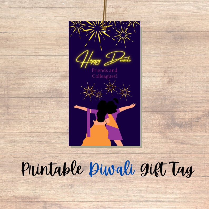 BEST VALUE Printable Diwali Gift Tag Instant Download Happy - Etsy