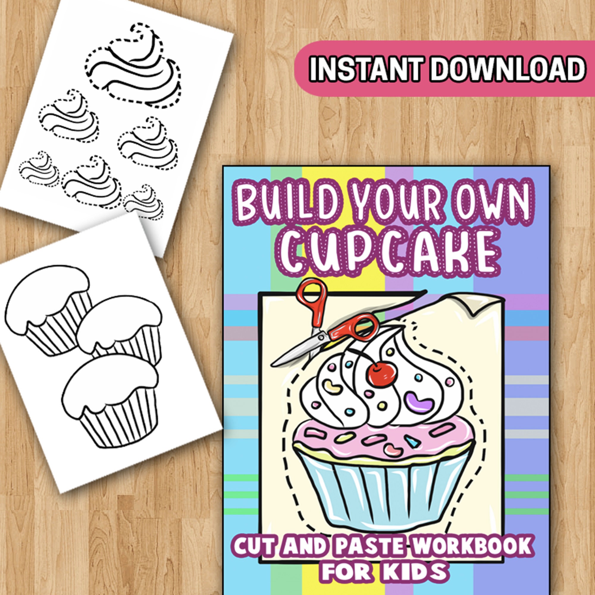 BEST VALUE Build Your Own Cupcake – 22 Printable Cut and Paste Workbook ...