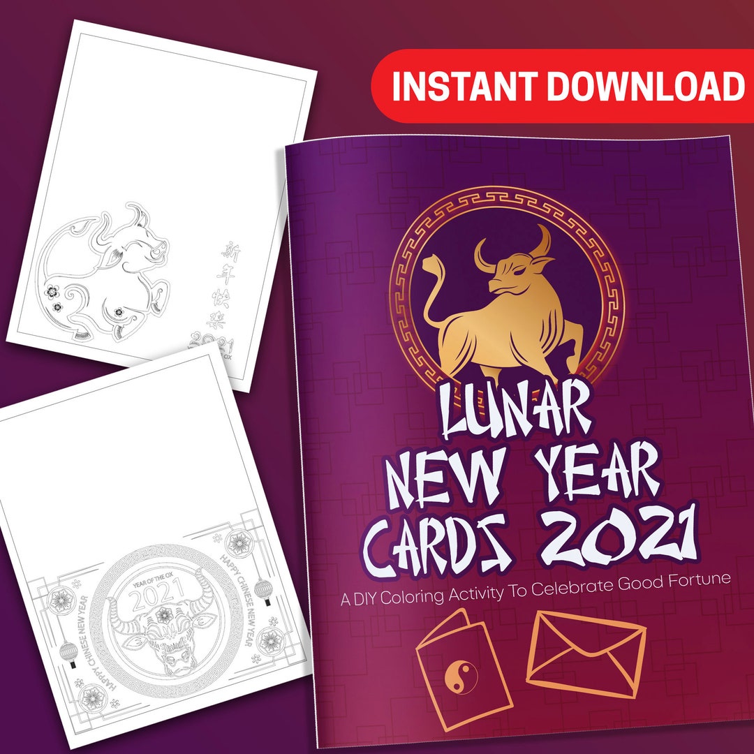 BEST VALUE 25 Lunar New Year Cards 2021 - Instant Download Greeting ...