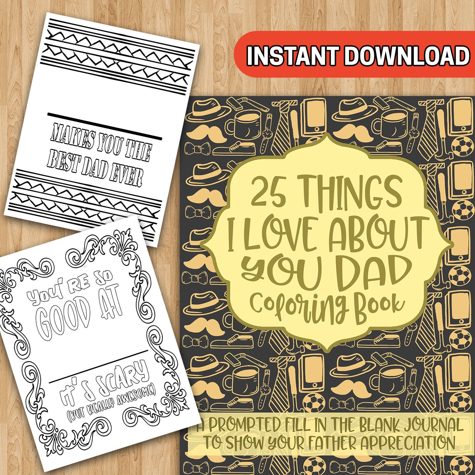 BEST VALUE 25 Things I Love About Dad Coloring Book A Printable ...