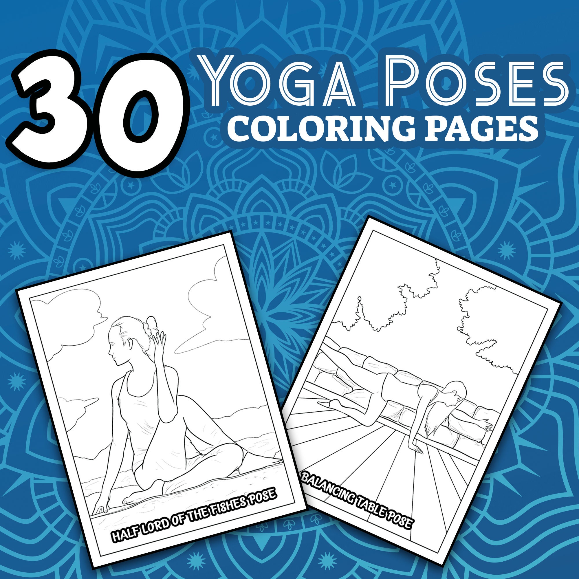 BEST VALUE 30 Yoga Poses Coloring Book for Adults Instant Download ...