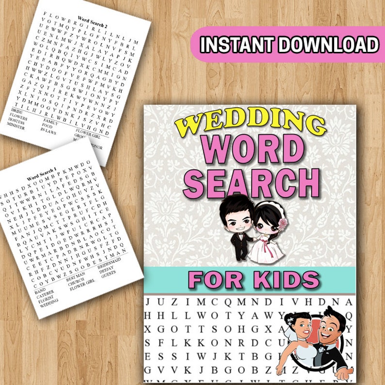 Wedding Word Search for Kids: Large Print Puzzles for Kids and Teens ...
