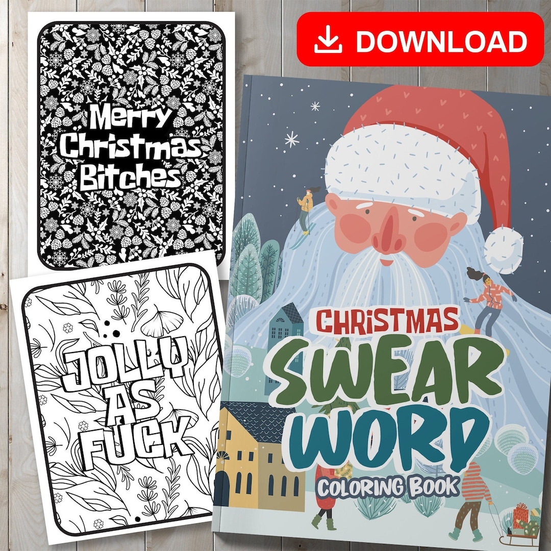 BEST VALUE Christmas Swear Word Coloring Book - Instant Download A ...