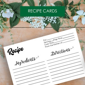 Recipe Card Printable - Rustic Recipe Card Printable Recipe Printable ...