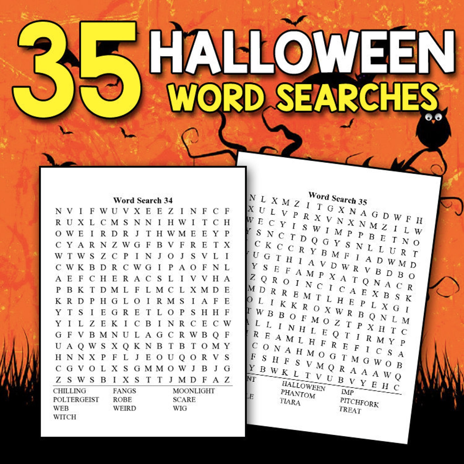 Halloween Word Search For Adults Large Print Word Search Book Etsy