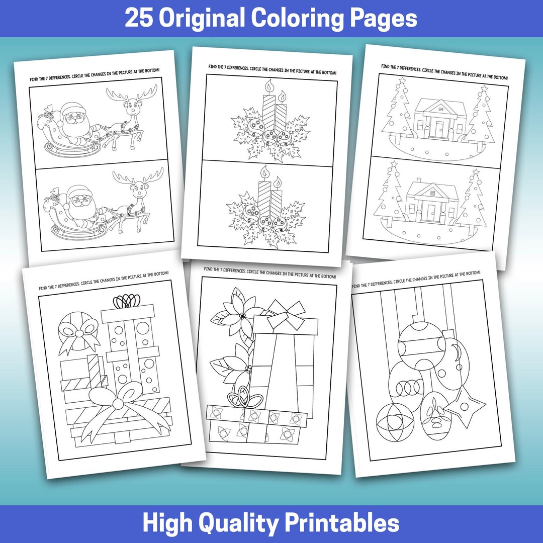 BEST VALUE! Spot the Difference Book Christmas Coloring Activity ...