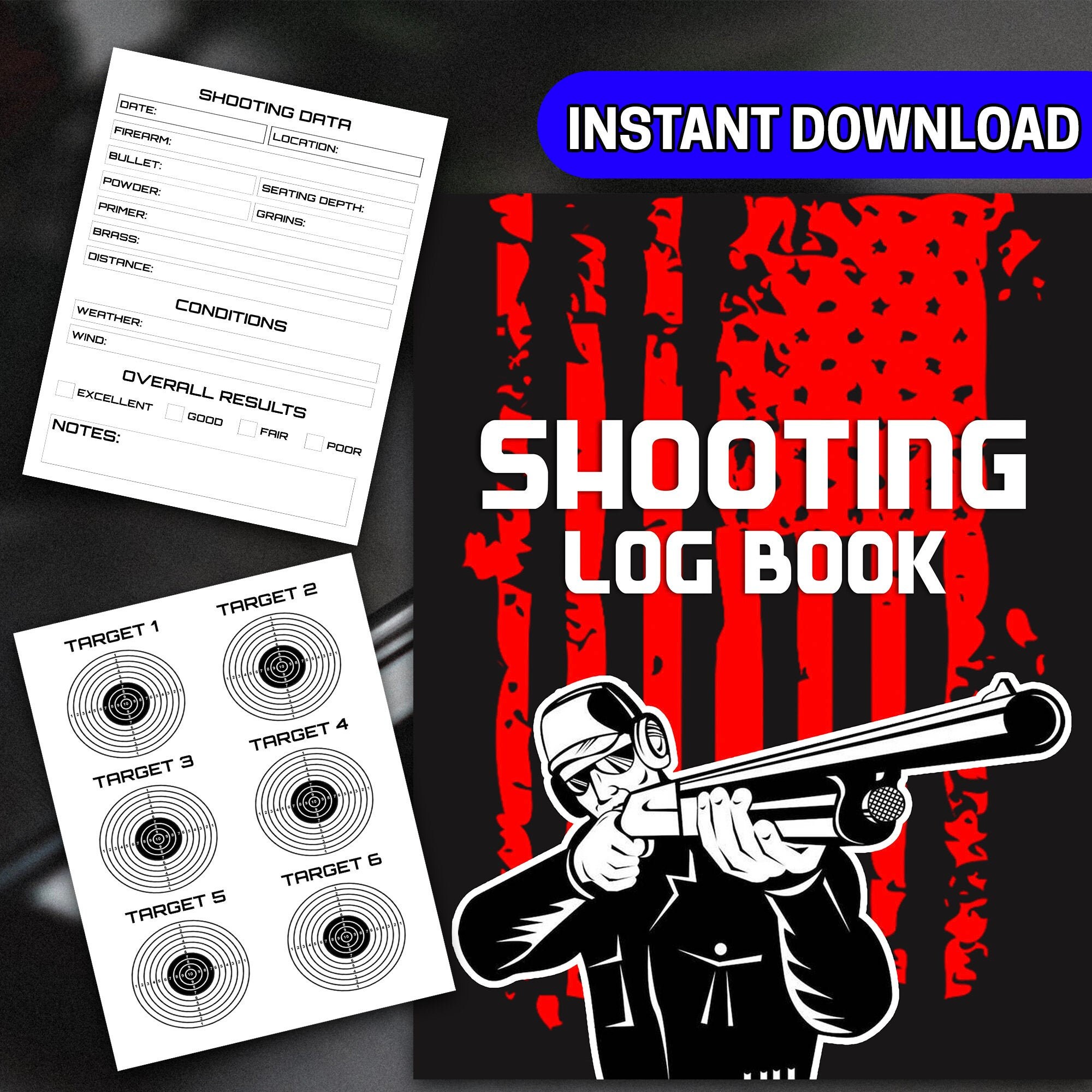 BEST VALUE 160 Pages Downloadable Shooting Target Poster Notebook ...