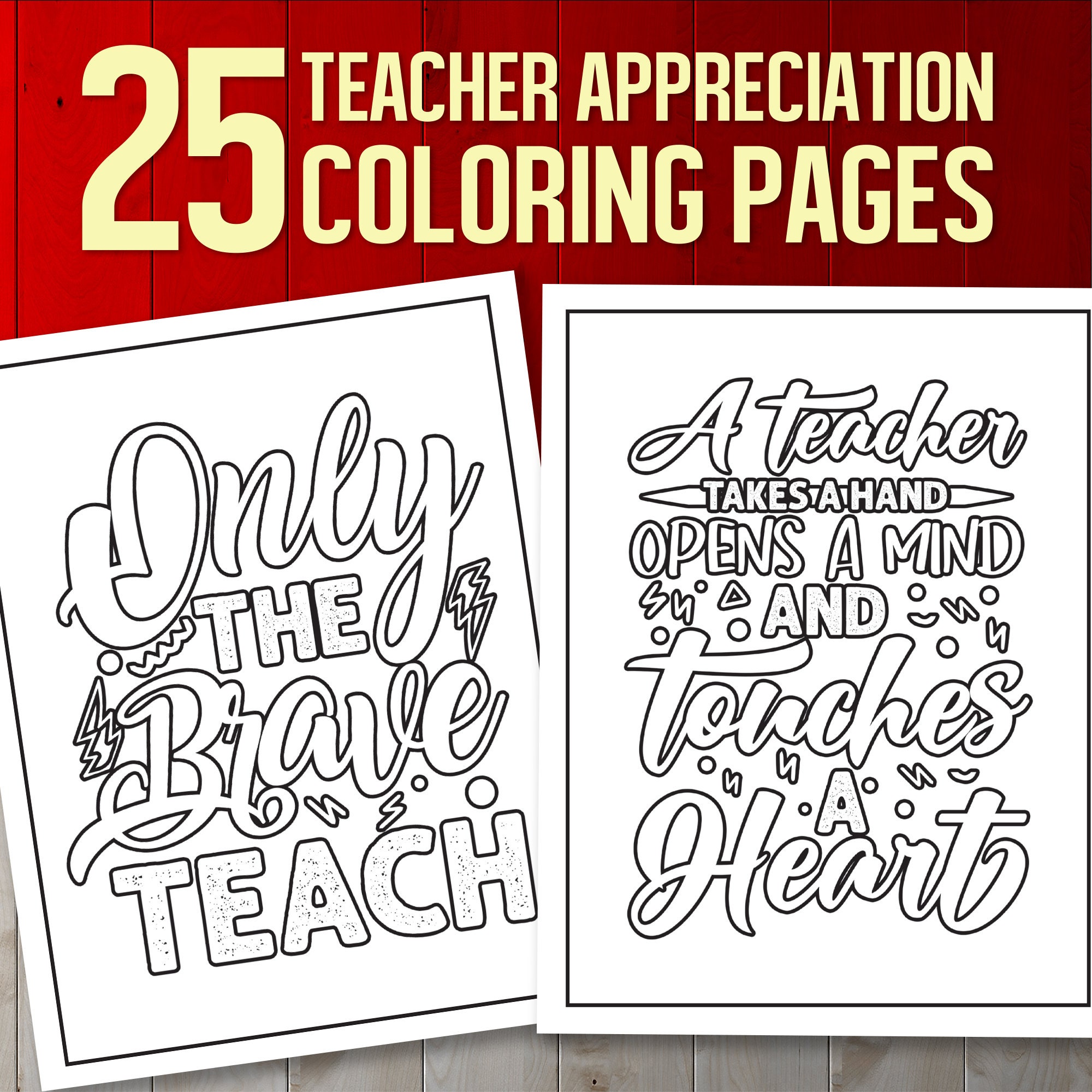 BEST VALUE Teacher Appreciation Coloring Book Instant Download ...