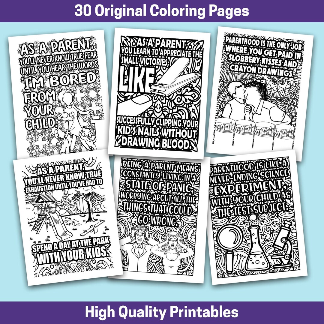 BEST VALUE Parenthood - Instant Download Relaxing Adult Coloring Book ...