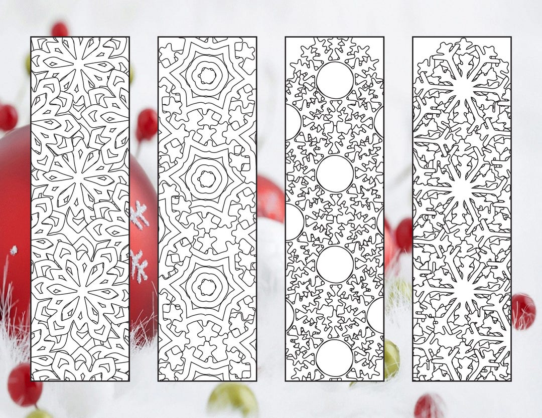 Christmas Coloring Bookmarks - Snowflakes in Different Shapes & Sizes ...
